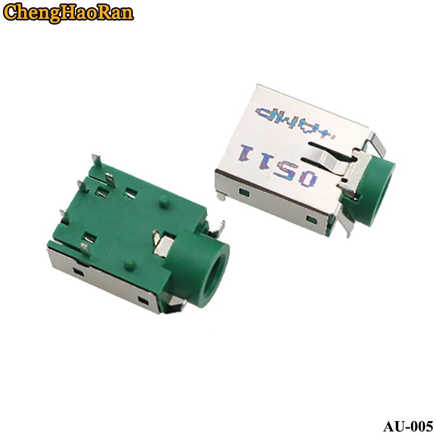ChengHaoRan 2 шт./лот Новый 3,5 ноутбук аудио интерфейс разъем для наушников Микрофон интерфейс зеленый 6-контактный Позолоченные ножки