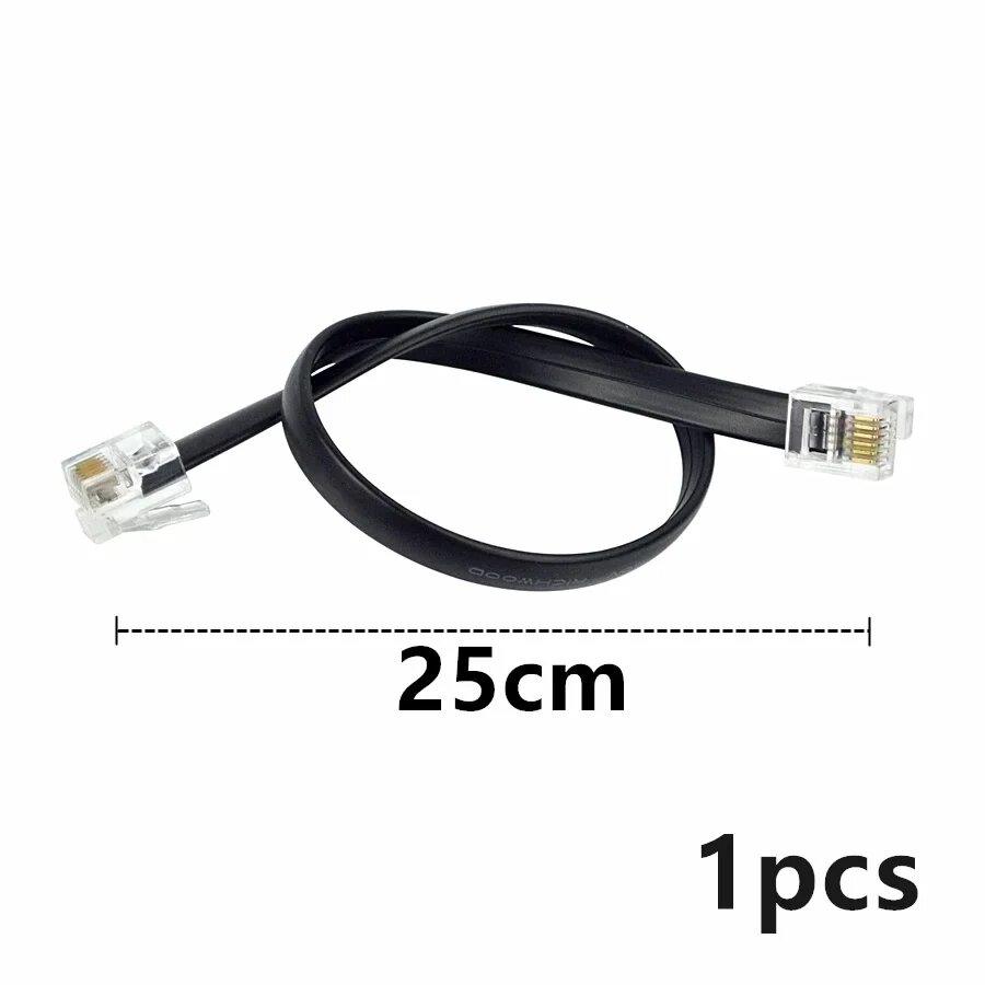 Кабель телефонный RJ12 25см 1шт