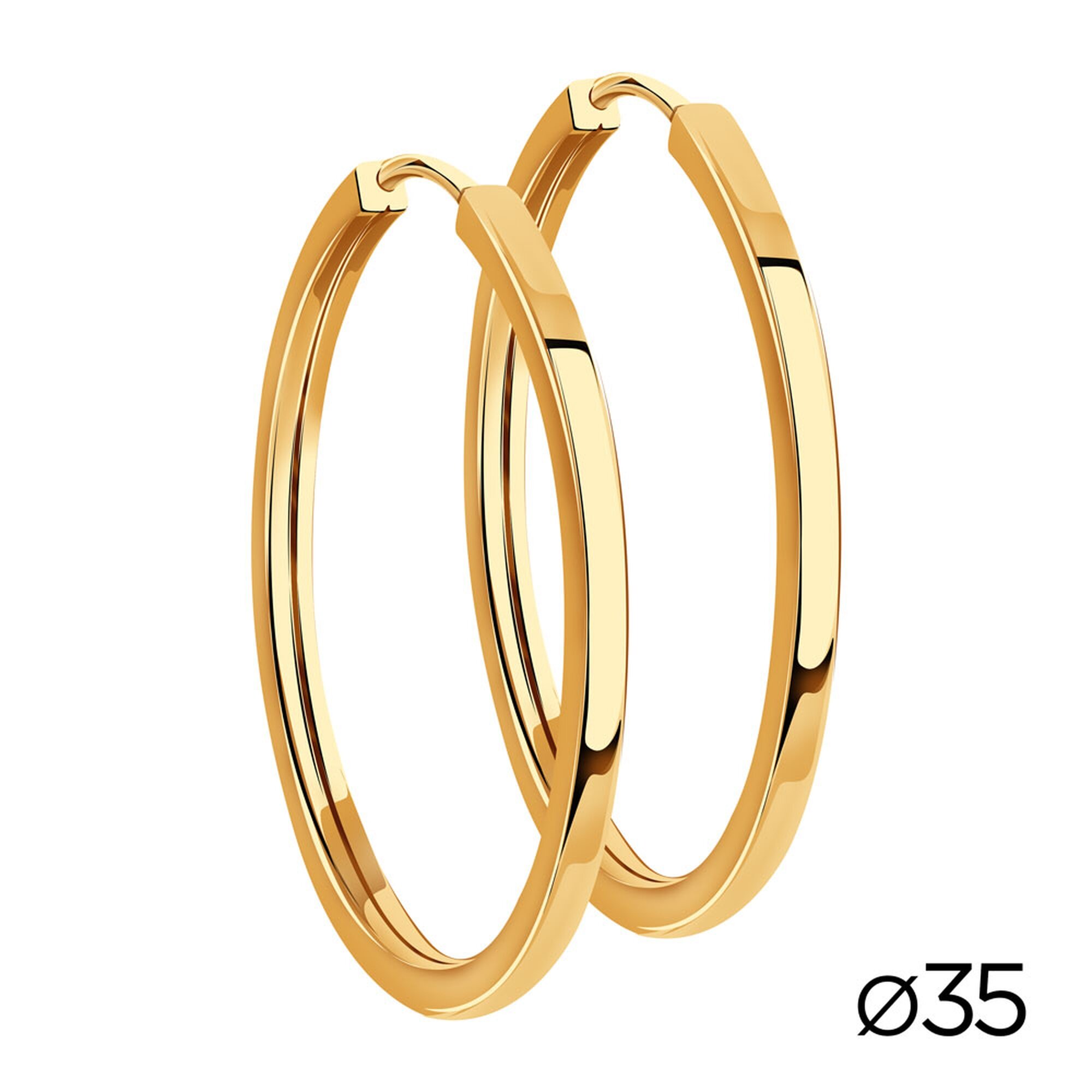 Серьги конго, красное золото, 585 проба