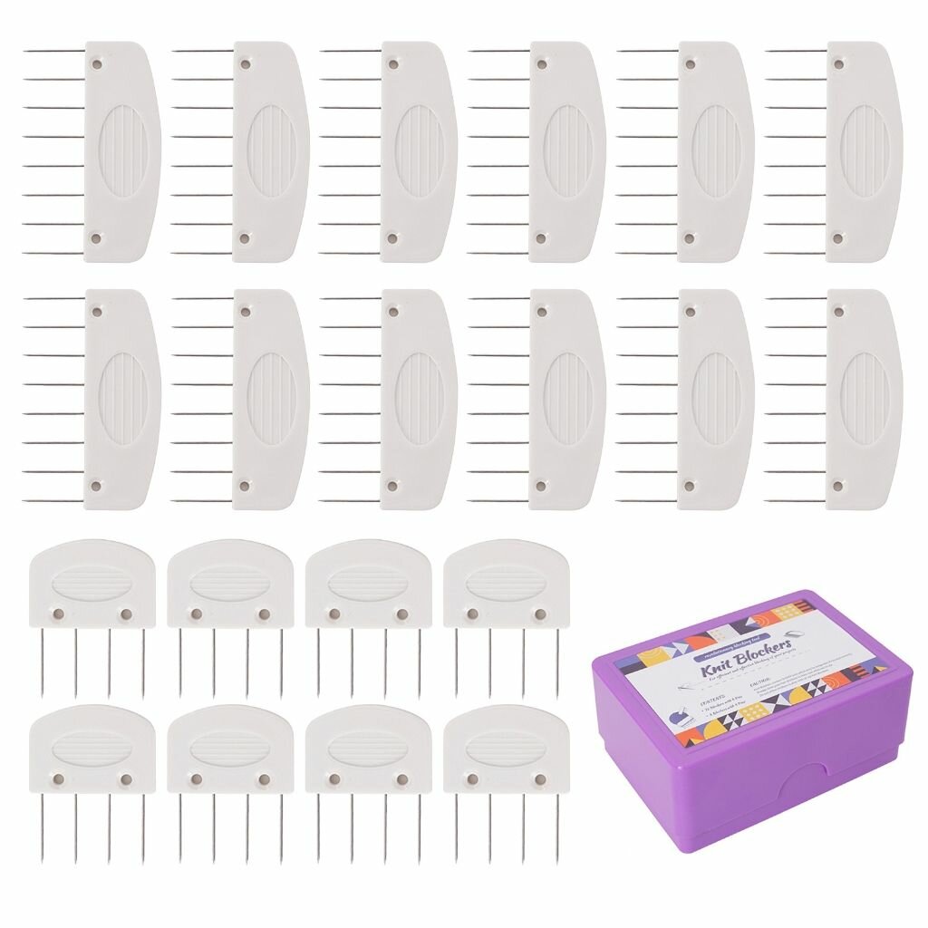 Набор из 20 инструментов для блокировки вязания и булавок, 4-х 8-штифтовые гребни крючком, шитья рукоделия