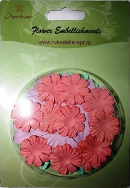 Бумажные цветы Рукоделие для декора, диаметр цветка 30 мм