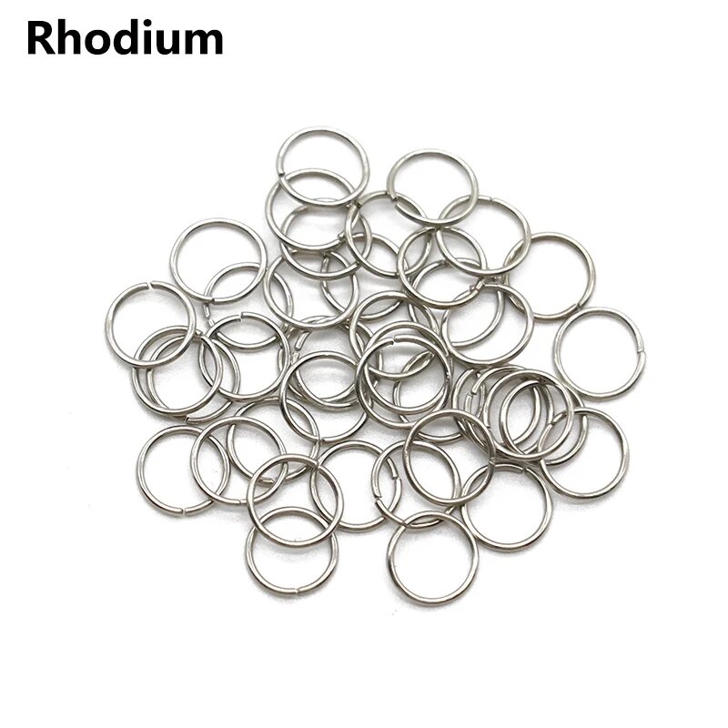 Металлические открытые соединительные кольца Mibrow 4-10 мм Серый, 10mm 200pcs, Rhodium