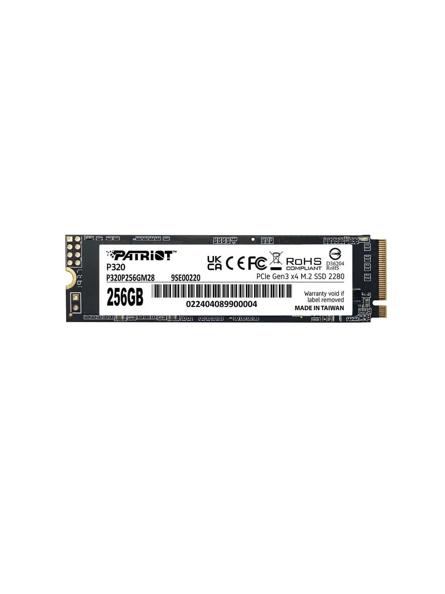 Накопитель SSD PATRIOT PCIe 3.0 x4 256GB P320P256GM28 P320 M.2 2280