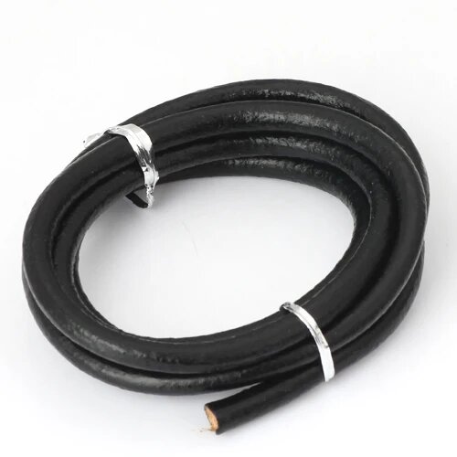 OLINGART Круглый кожаный шнур 5 мм 1 ярд коричневый/черный Черный, 5MM 1Yard black