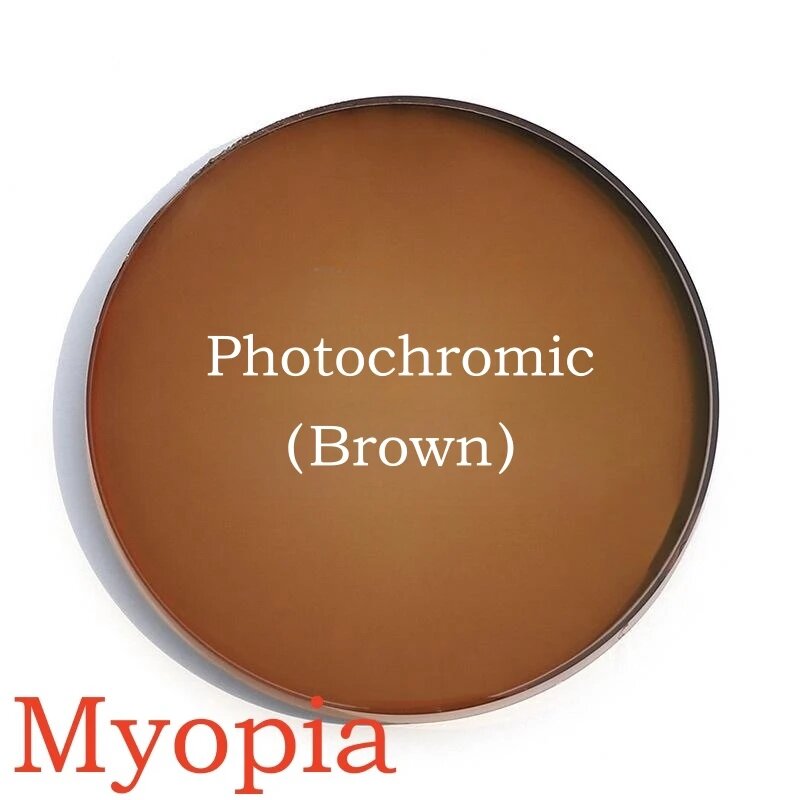 Фотохромные линзы YIMARUILI, Коричневый, Myopia Brown, 1.56