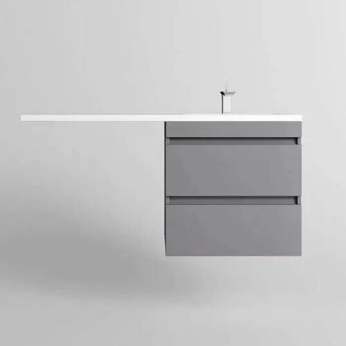 Тумба подвесная Style Line Даллас леон 120R, Люкс серая, PLUS