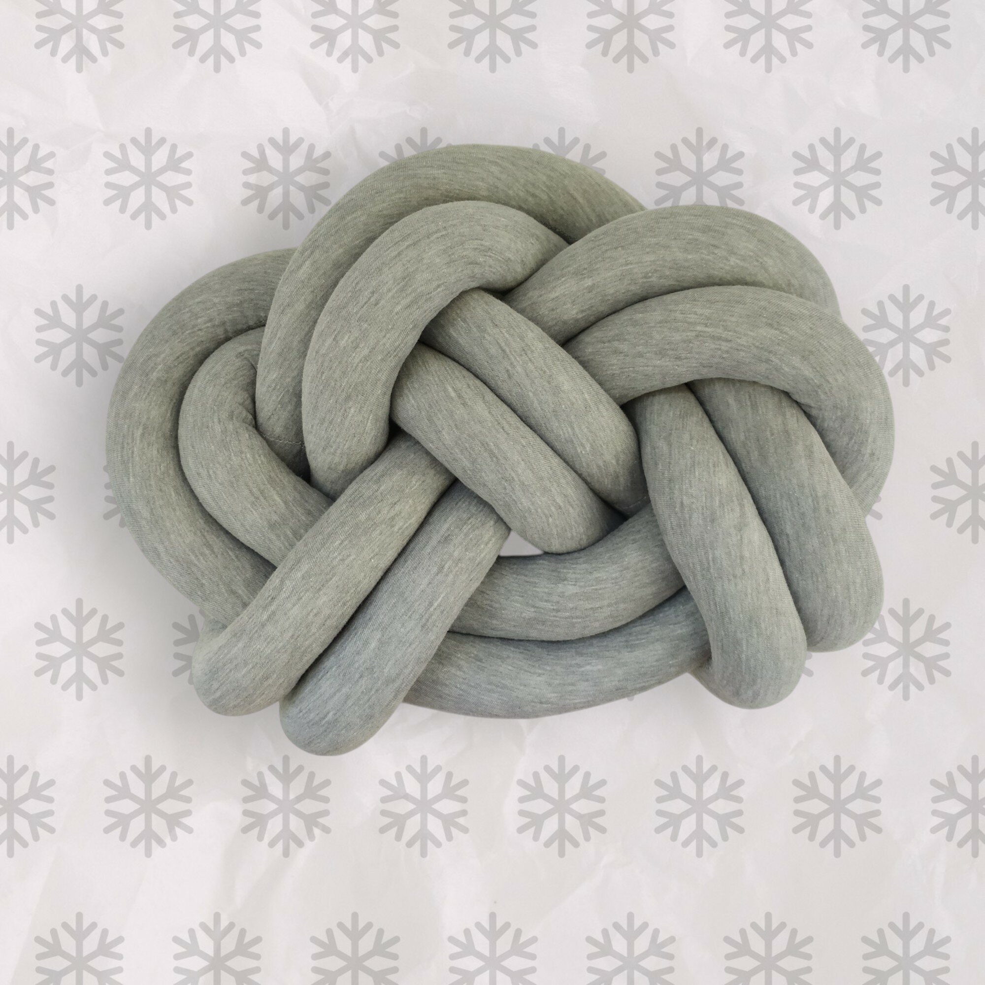 Подушка декоративная 35х26 светло-серого цвета. Интерьерная подушка на диван, узел (Б0004)