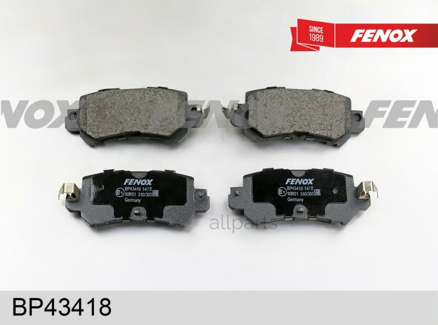 FENOX BP43418 Колодки тормозные дисковые | зад прав/лев |