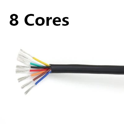 Медный провод UL2464 2-10 жил черный/белый 24AWG, 8 Cores, 1 Meter x Black