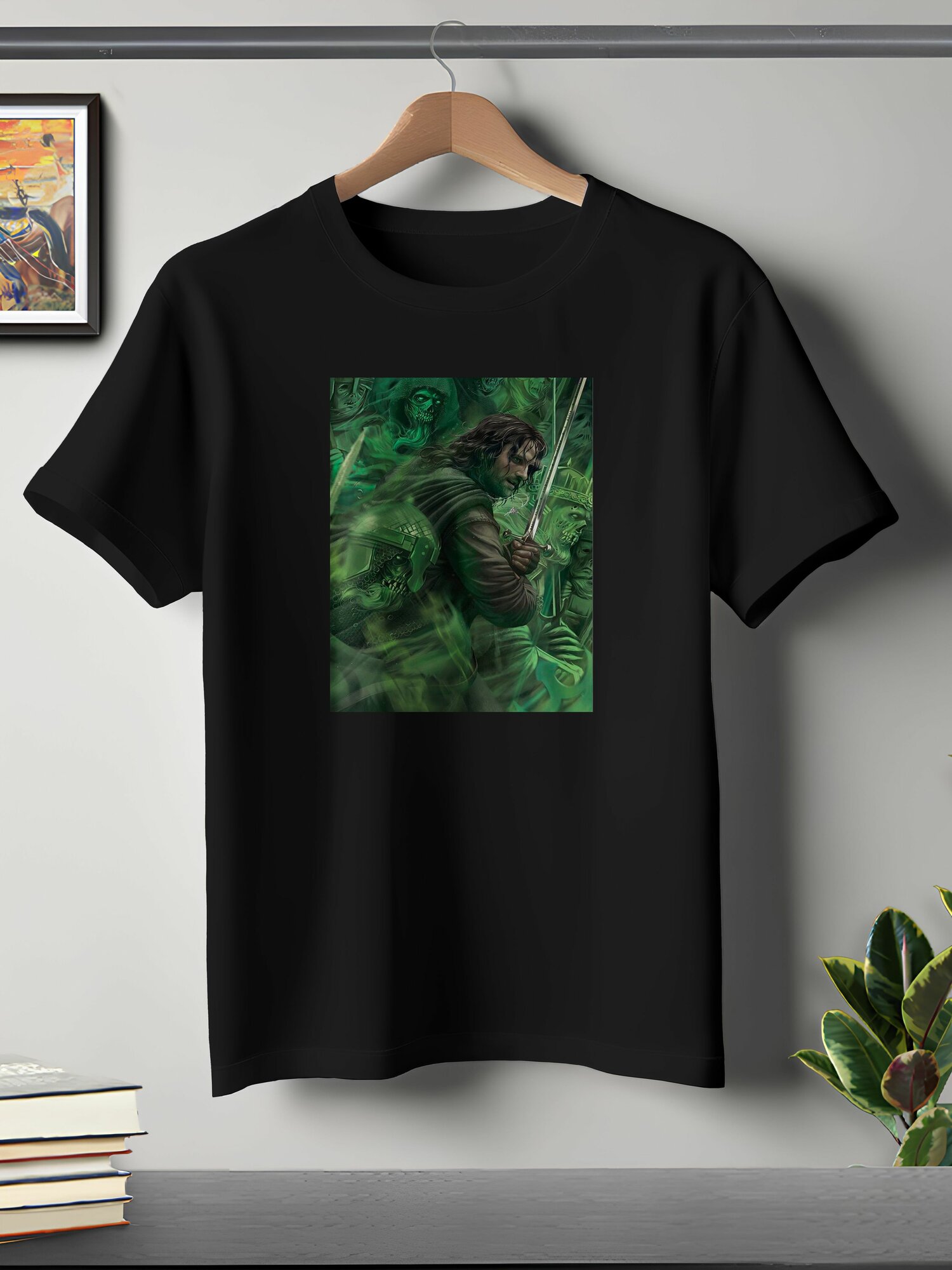 Футболка ONEQ унисекс 68-70 (6XL) размер с принтом Властелин колец, черная