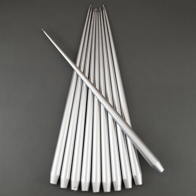 Высокая свеча 50 см Андреа Velvet серебряная, Candleslight, всв-50-6