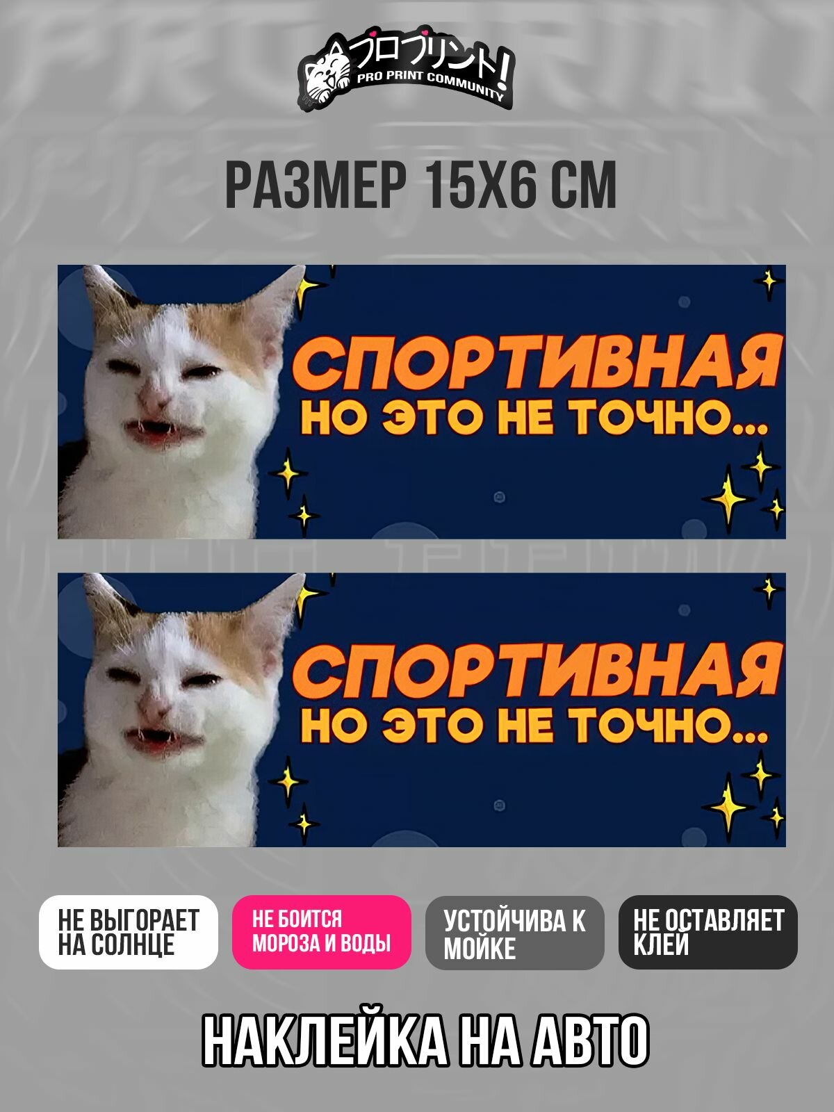 Наклейки на авто мем надпись Спортивная но не точно