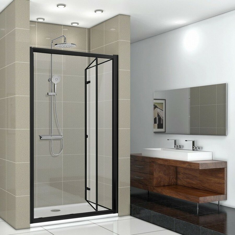 Душевая дверь в нишу Ceruttispa Bella D91B 90 см, профиль черный