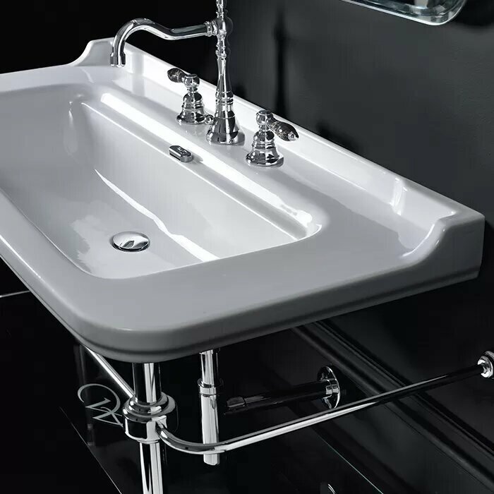 Kerasan Waldorf Раковина керамическая 100х55см, c 1 отверстием под смеситель, белая, цвет заглушки -