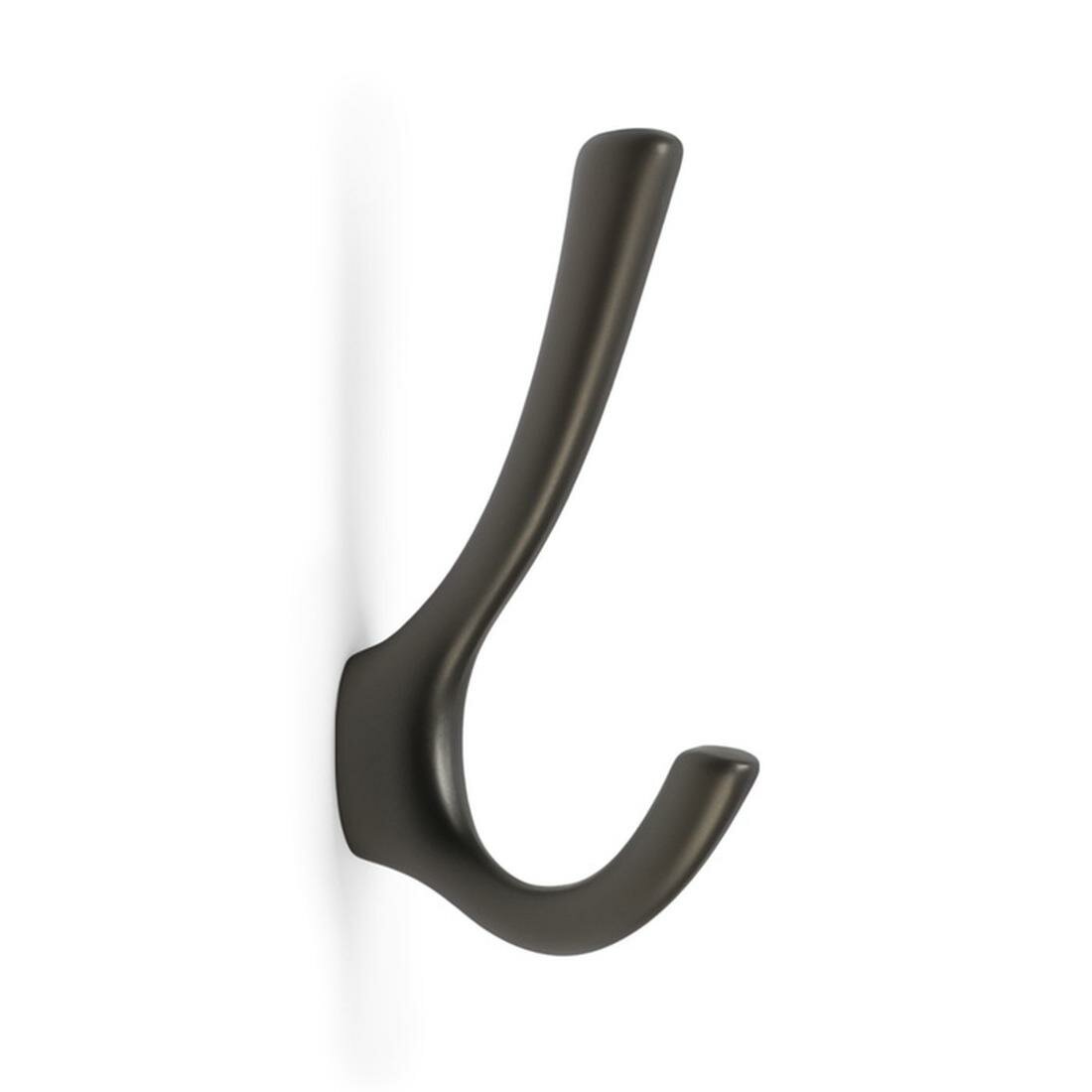 Крючок мебельный CAPPIO TKD029, двухрожковый, цвет графит, 1 шт.