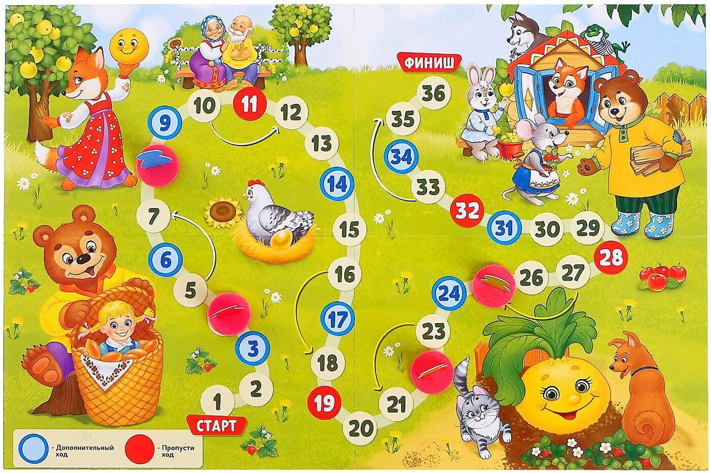Настольная игра-ходилка "В стране сказок", детская бродилка, игра-путешествие с кубиками и фишками