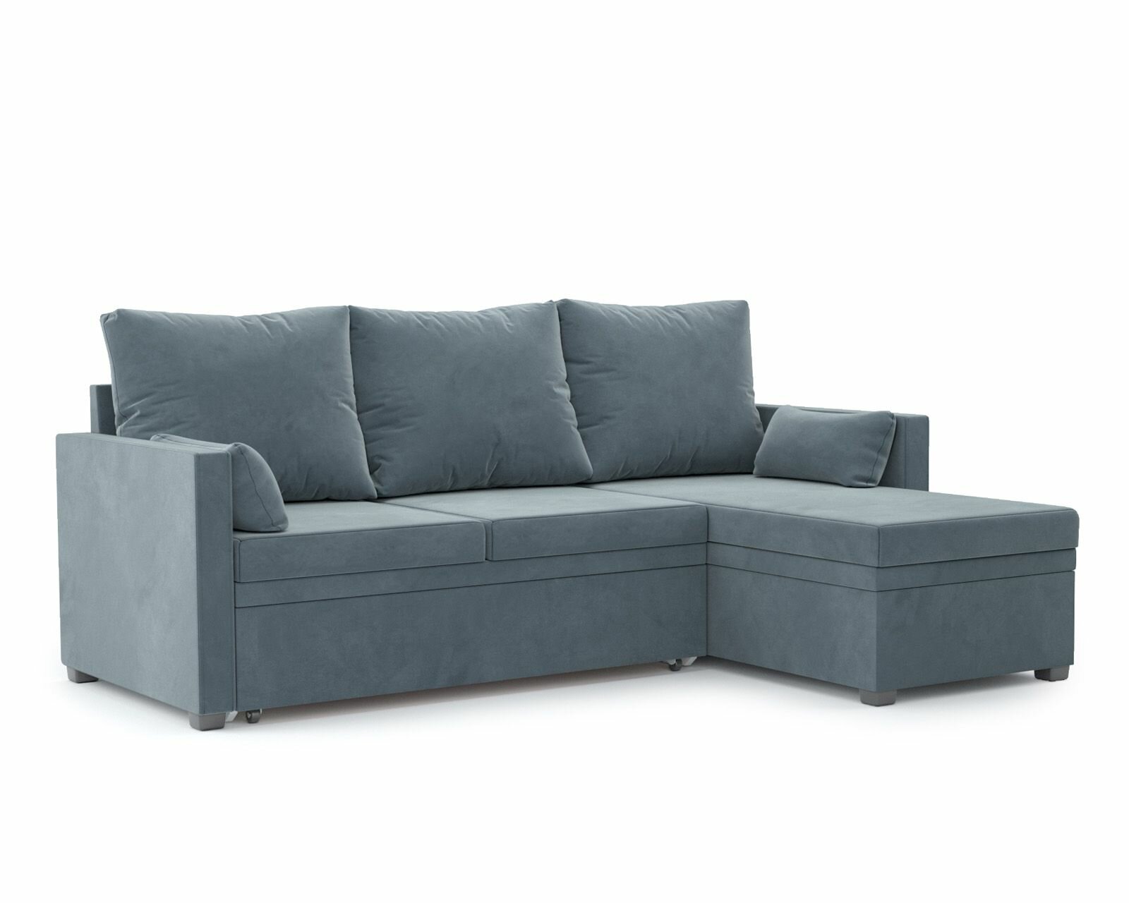 Диван угловой Mebel-ars Париж Велюр серо-синий HB-178 26 Размеры: Высота 750мм Глубина 1580мм Ширина 2200мм