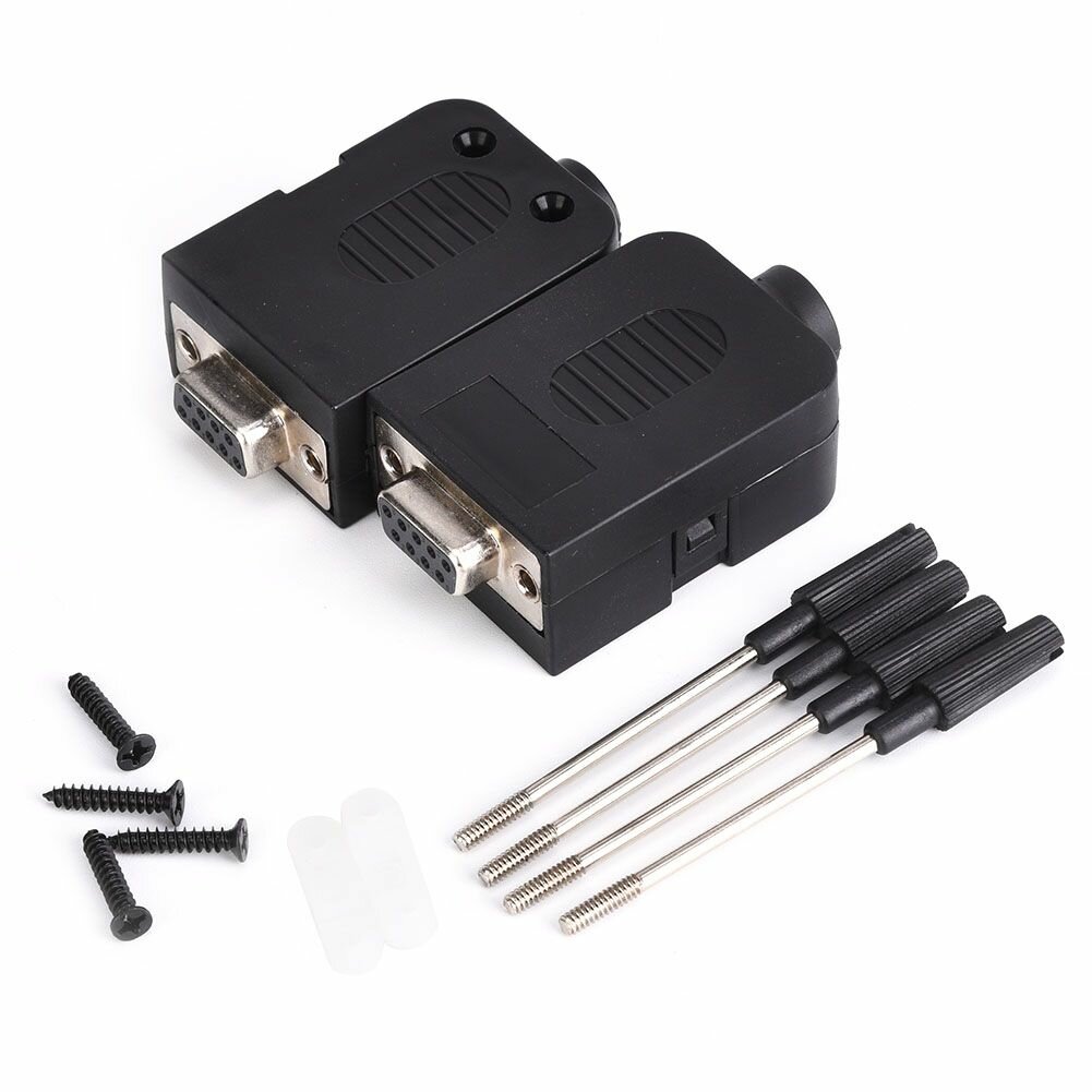 2 шт. DB9 9Pin винтовой переходник SerialTerminal Female с корпусом
