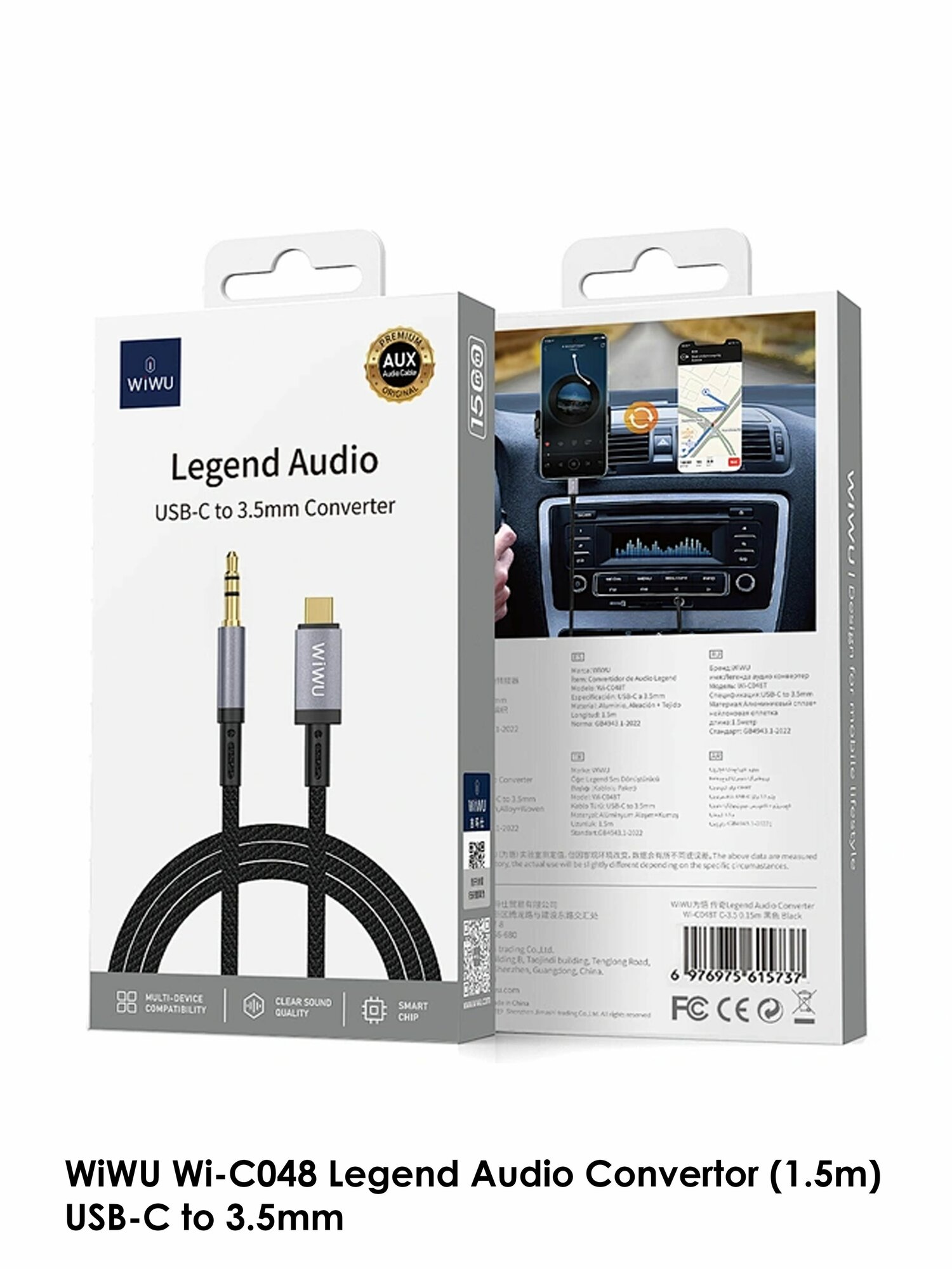 Кабель-переходник , WiWU Wi-C048 Legend Audio Convertor (1.5m) USB-C to 3.5mm