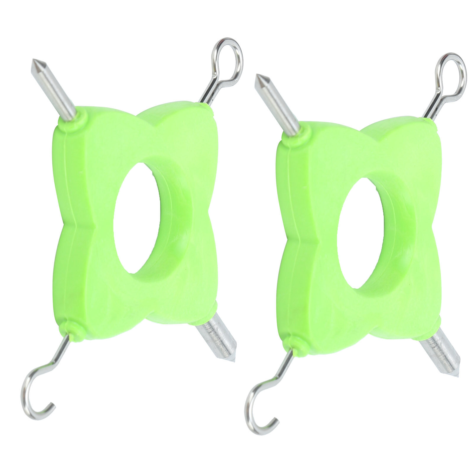 2 шт, рыболовная наживка «4 в 1», игла, съемник крючков, инструмент для завязывания узлов, снасти для наживки, инструмент для завязывания узлов, зеленый