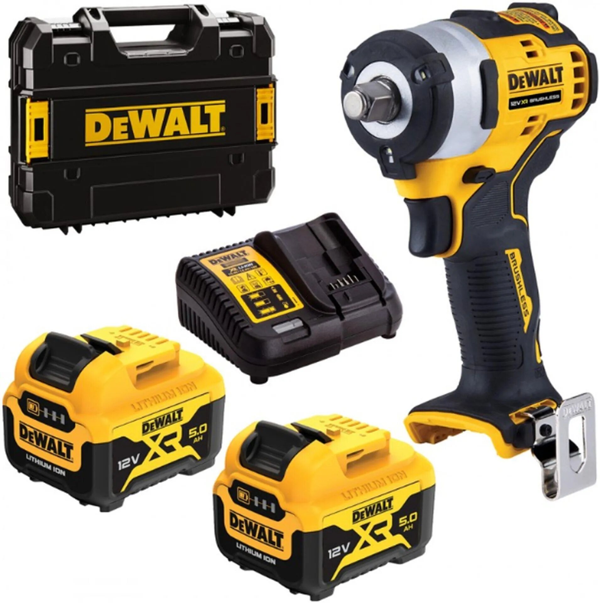 Аккумуляторный гайковерт DeWalt DCF901P2QW, с 2 АКБ 5 Ач и ЗУ, в кейсе