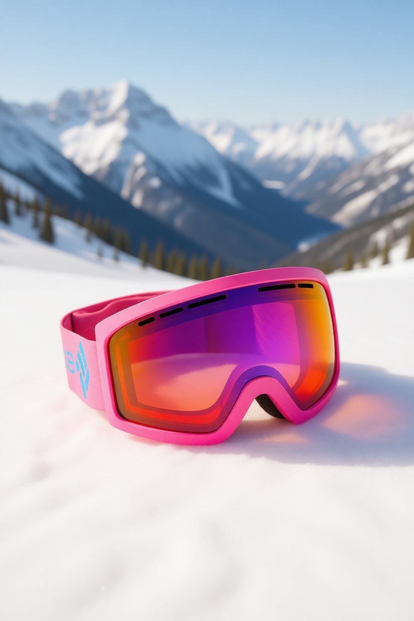 Маска горнолыжная, защитная, очки горнолыжные, защитные FORCELAB, светло-розовый