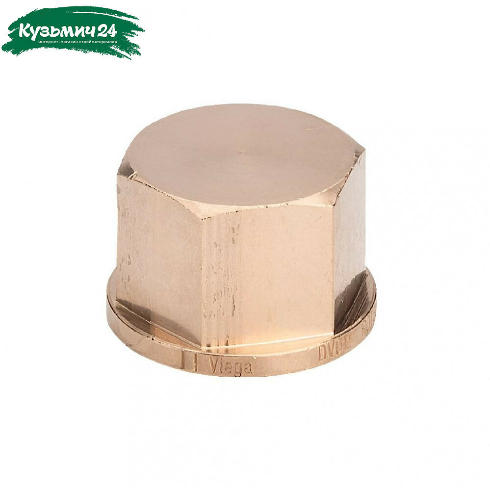 Заглушка резьбовая Viega 1" ВР 268367, цилиндрическая, бронза