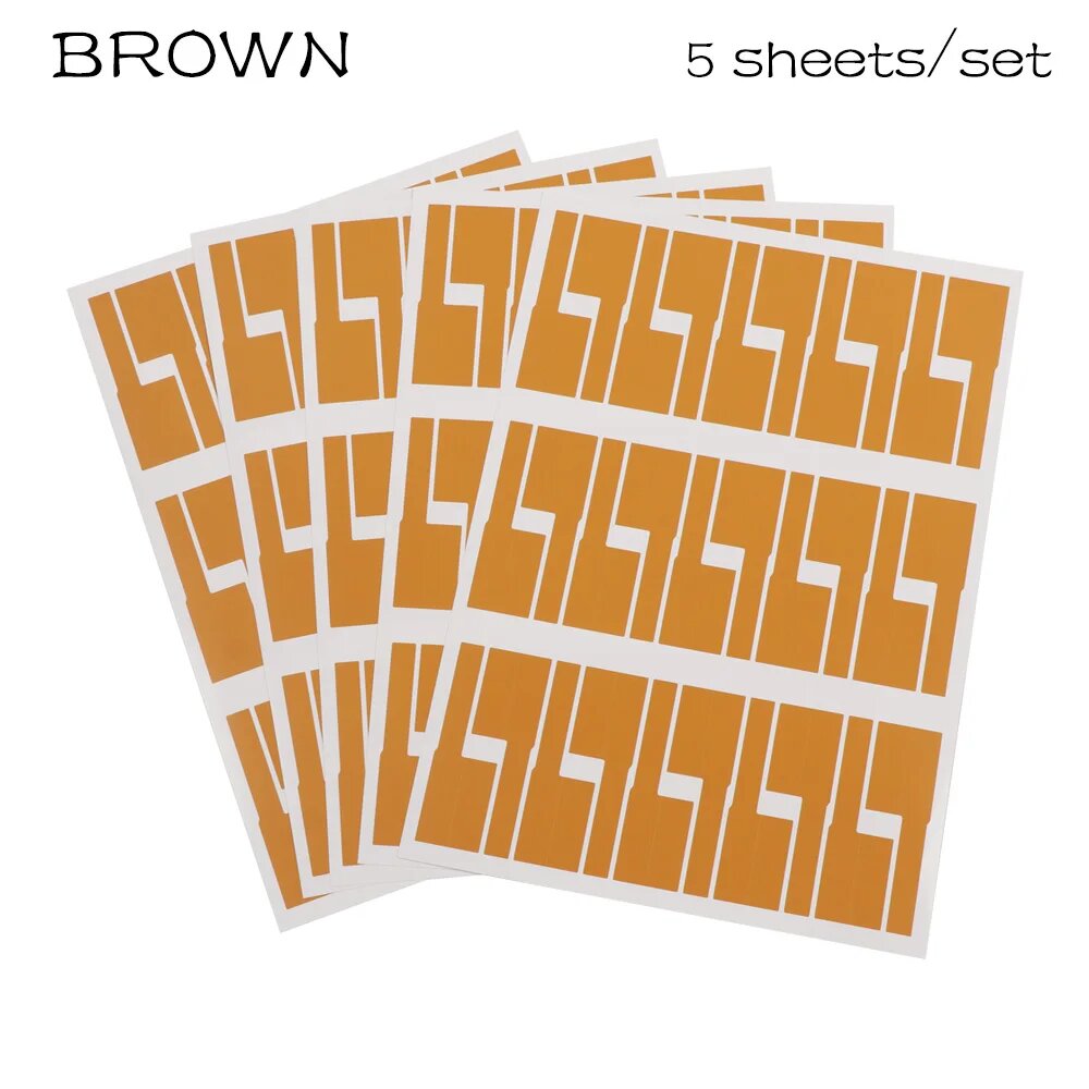 Стикеры для кабелей водонепроницаемые 5 листов brown