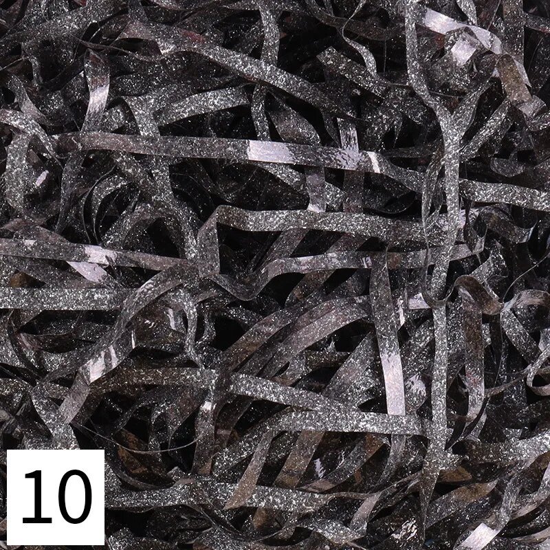 Многоцветная бумажная рафия для упаковки подарков 50g, glitter black