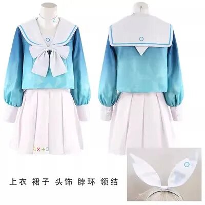 Синий архив Arona, костюм для косплея игры, синяя школьная форма матроска JK, парик, головные уборы, гало, обувь, реквизит на Хэллоуин для женщин и девочек