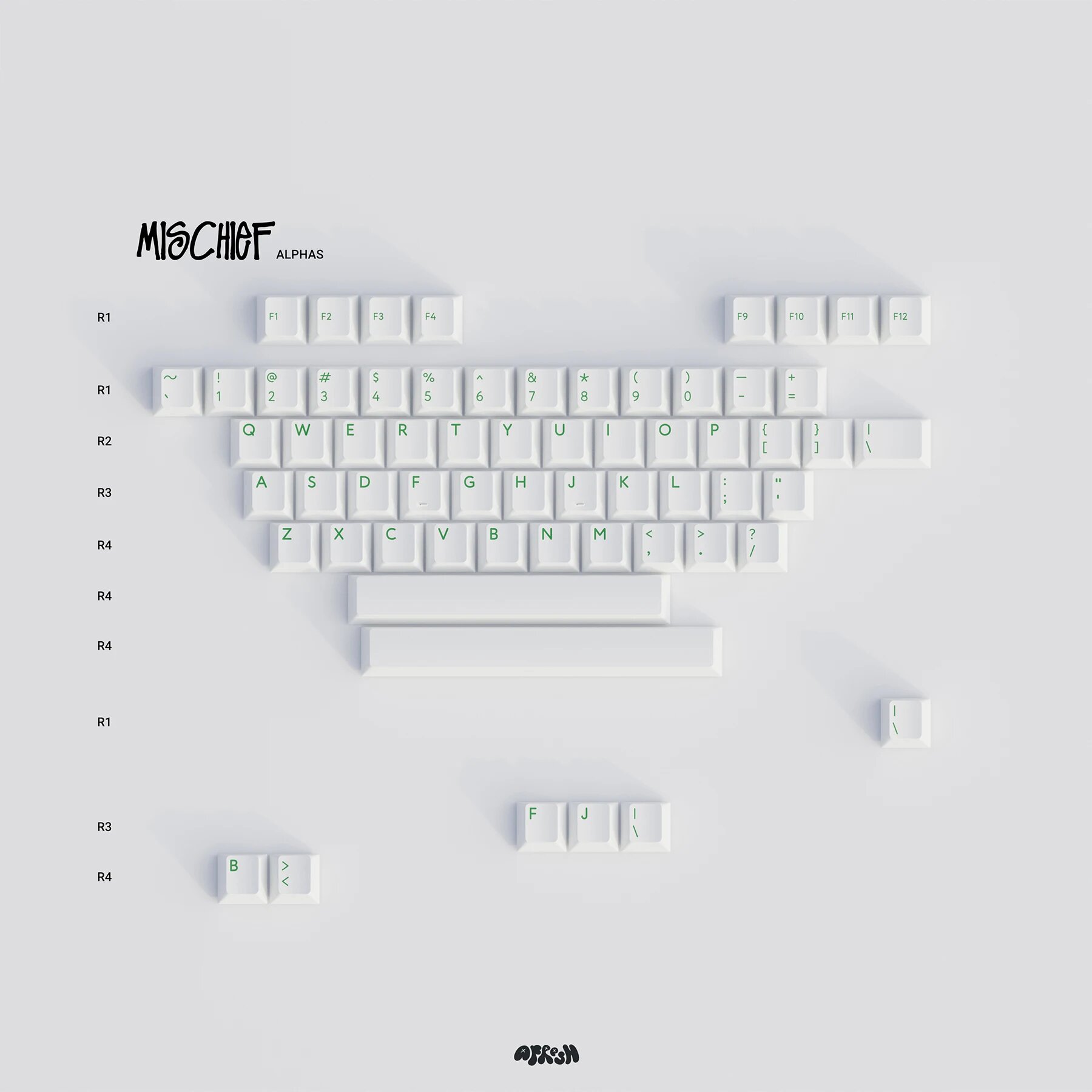 Набор колпачков для клавиш PBTfans Mischief Alphas