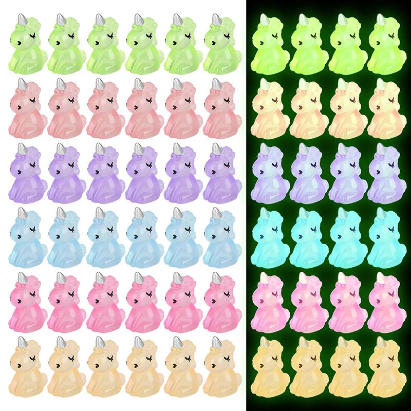 Светящиеся миниатюрные фигурки единорогов из смолы 12pcs
