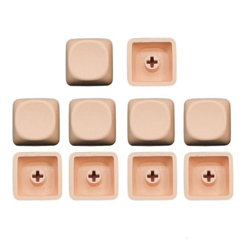 10Pcs PBT Кейкапы MOA Профиль 1U, Легкий кофе