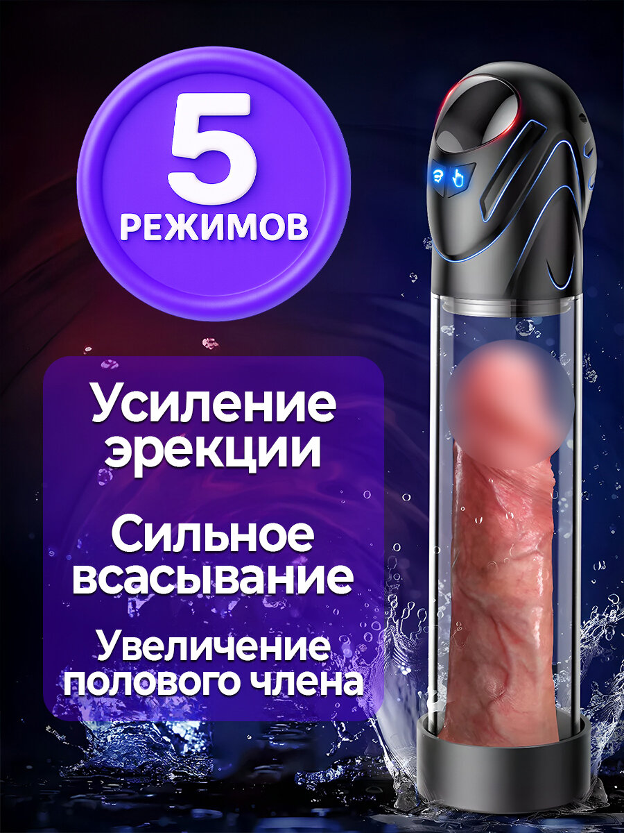 Мощная автоматическая вакуумная помпа для увеличения члена и повышения потенции / Продление полового акта