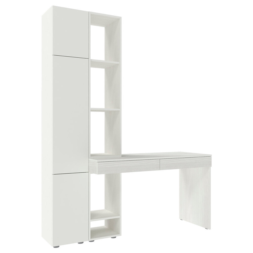 Стол письменный со стеллажом 1512 Белое Дерево Белый