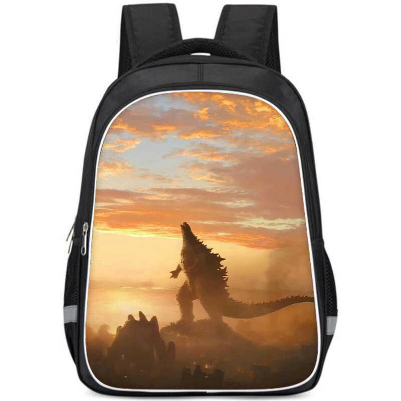 Рюкзак для детей с большой вместимостью легкий 3d годзилла стиль f малый