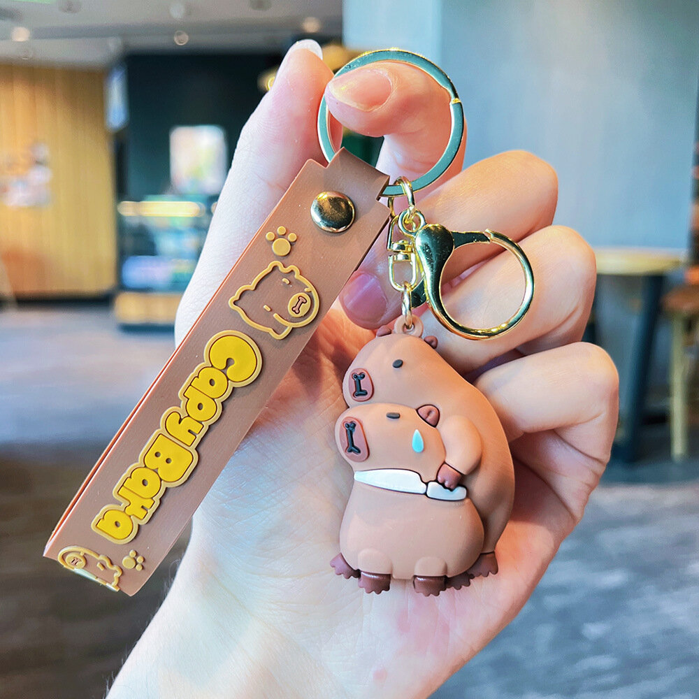 Креативный брелок-кукла из серии Capiba, милый 3D-брелок с капибарой, подвеска для сумки для пары, кулон Capiba, фигурка капибары в стопке.