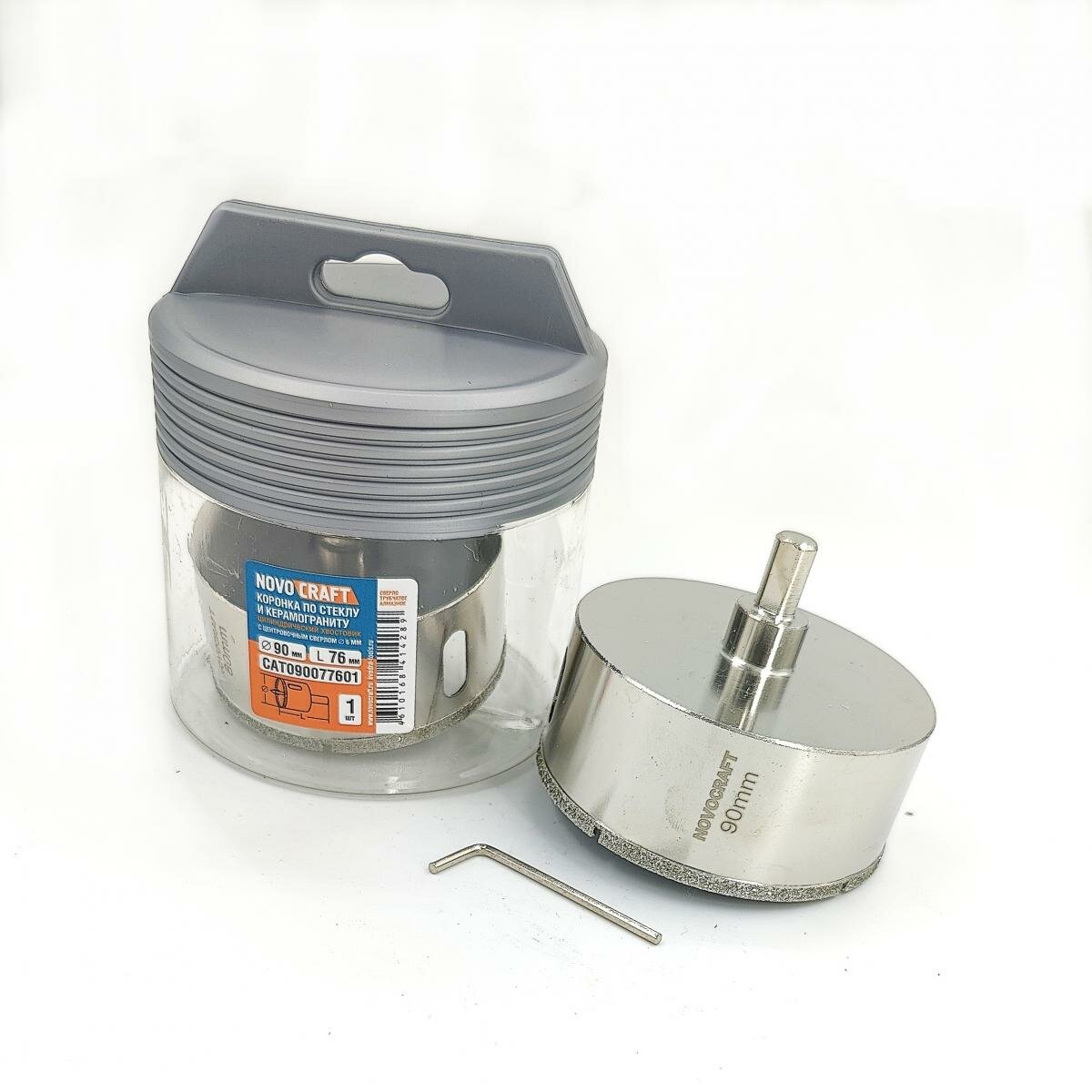 Коронка по керамoгрaниту d=90 мм Novocraft с центрирующим сверлом, уп. 1 шт.