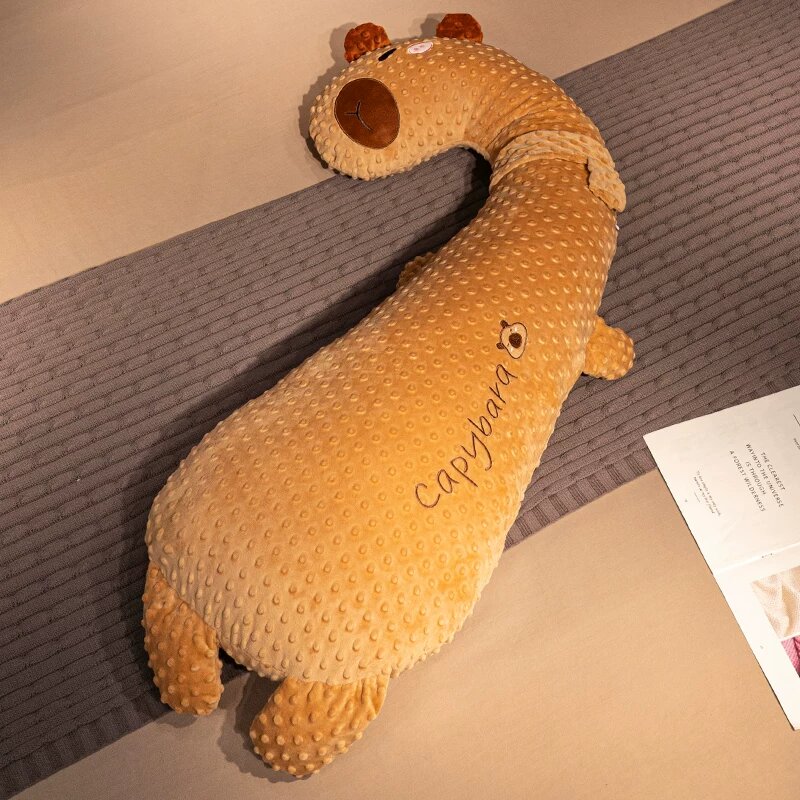 Плюшевая игрушка-подушка класса А из вельвета «Белый гусь» для девочек, длинная подушка-капибара для сна Капибара