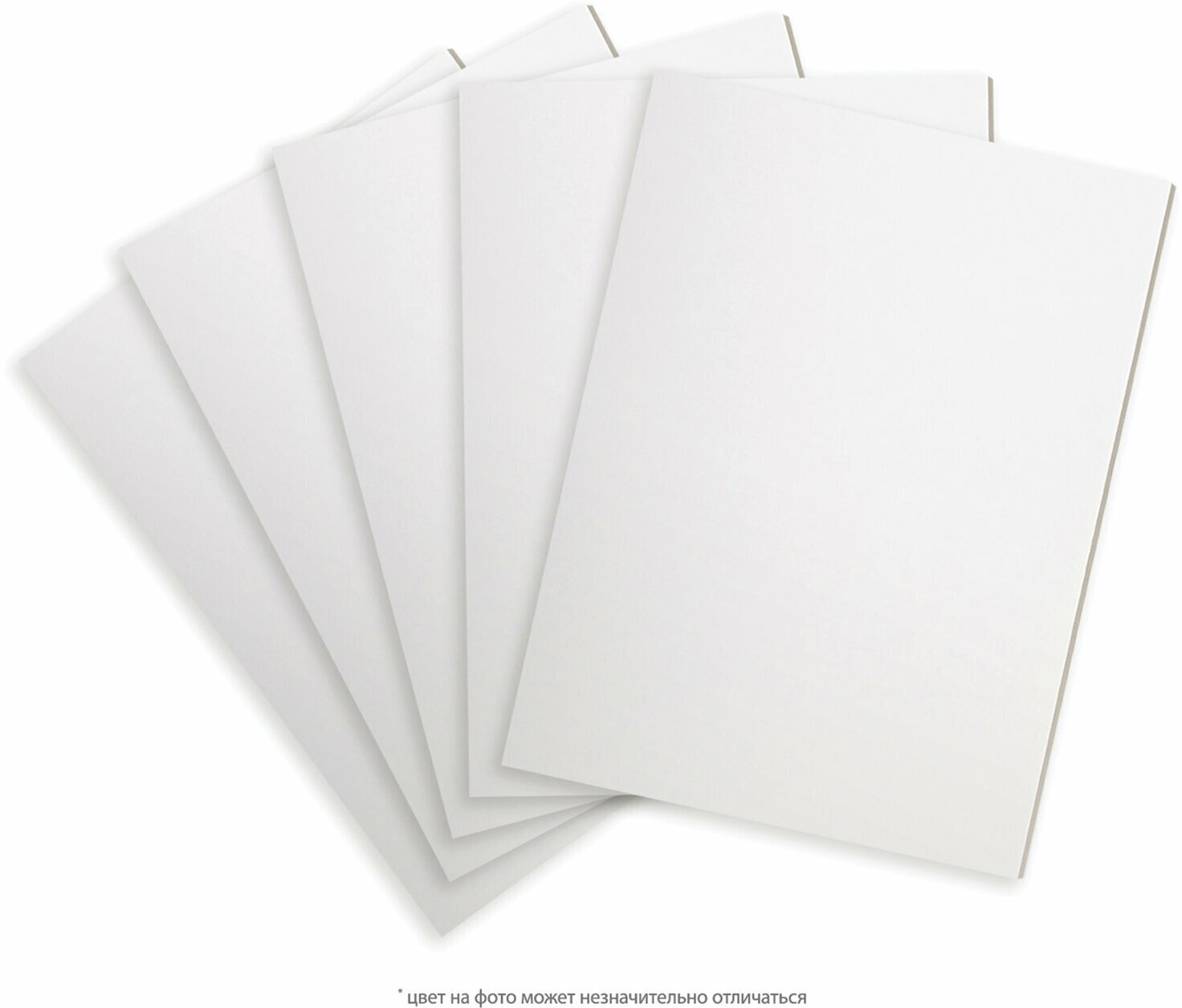 Пенокартон матовый, 70х100 см, толщина 10 мм, белый, комплект 5 листов, BRAUBERG, 112476