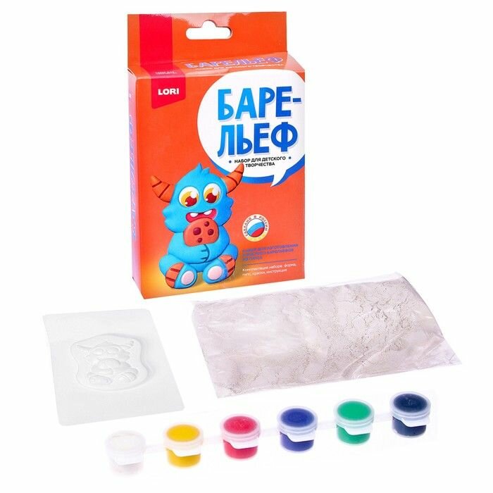 Барельефы из гипса LORI "Монстрик - сладкоежка" форма, гипс, краски 6 цветов, Пз/Г-040 (9439748)