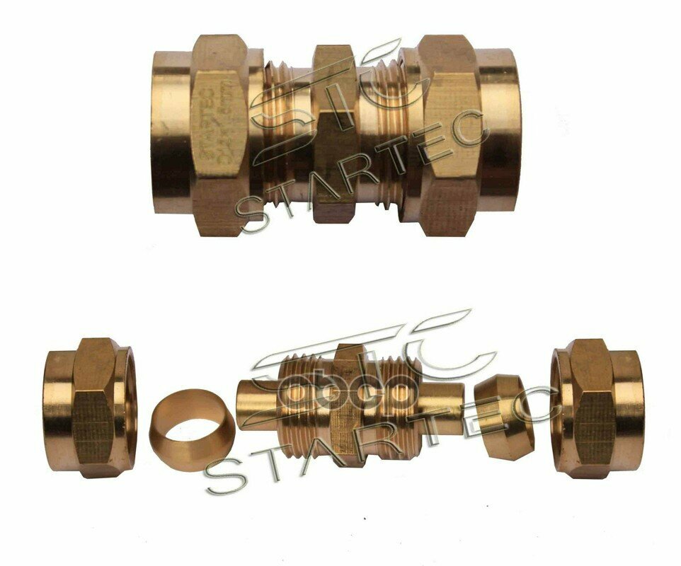Соединитель трубки ПВХ, полиамид d=16х2.0мм прямой разборный латунь STARTEC STARTEC арт. INF.11. CUC16