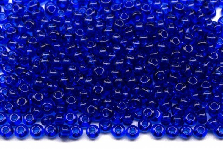 Бисер чешский PRECIOSA круглый 10/0 60300 синий прозрачный, 5 грамм