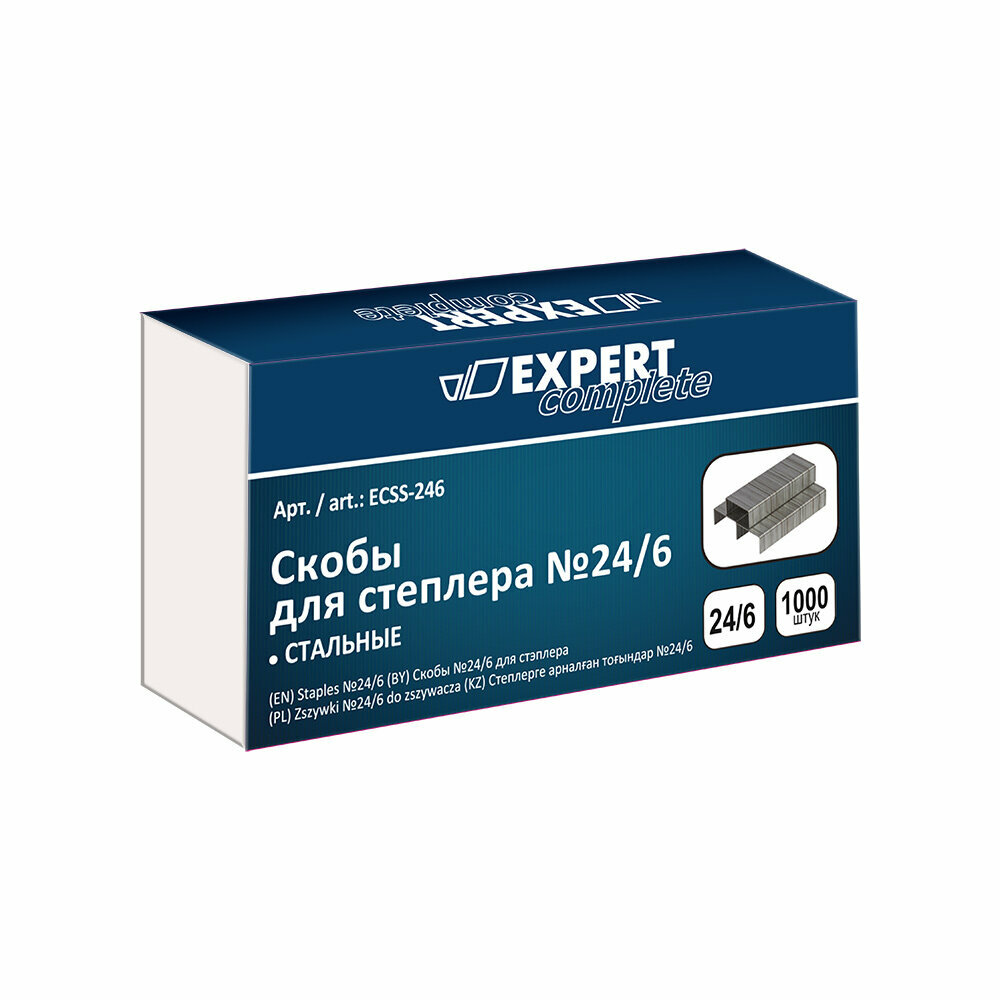 Expert Complete Скобы для степлера оцинкованные № 24/6 ECSS-246 1000 шт для канцелярии