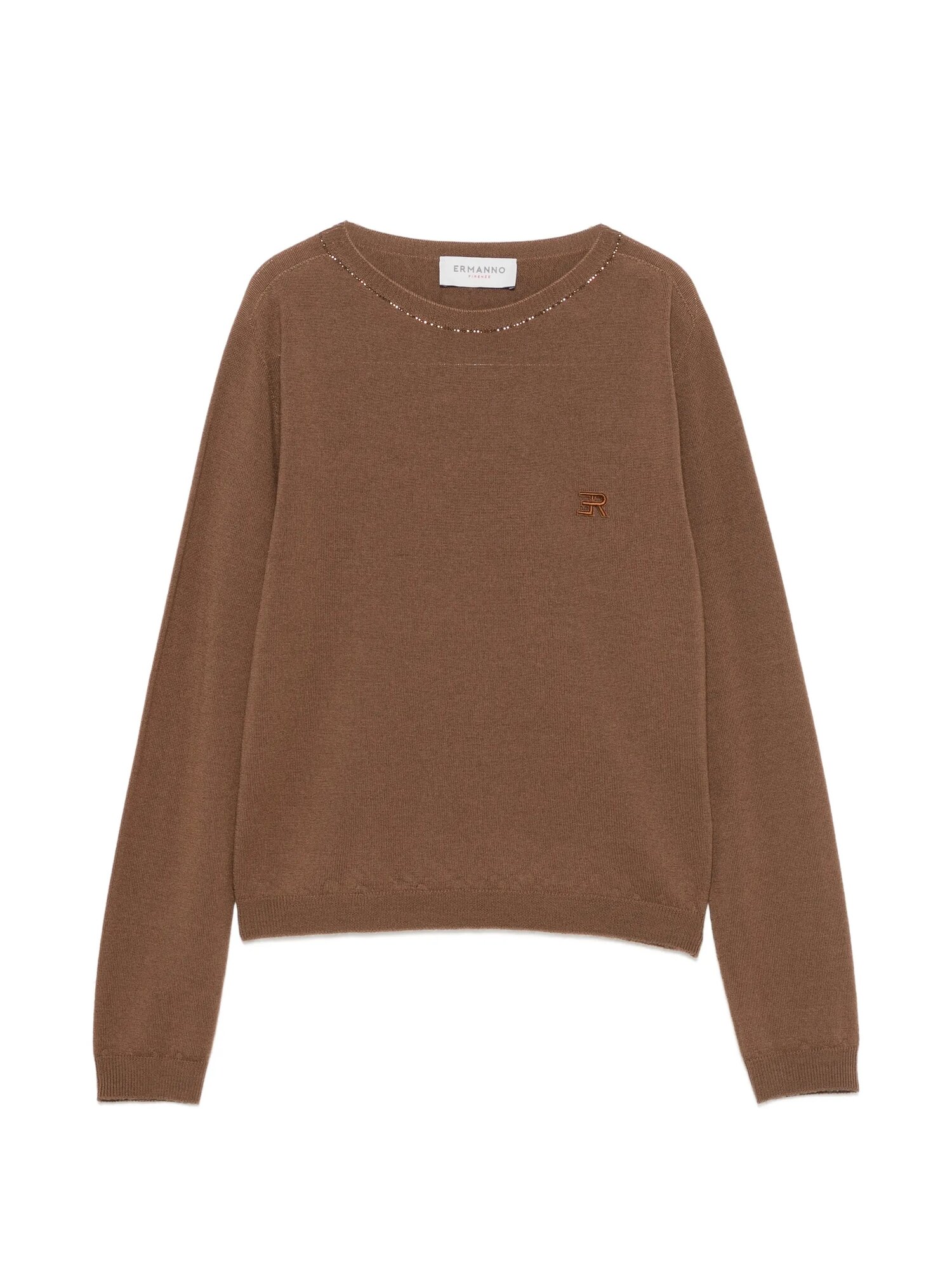 Свитер Ermanno Firenze Logo-embroidered bead-embellished sweater