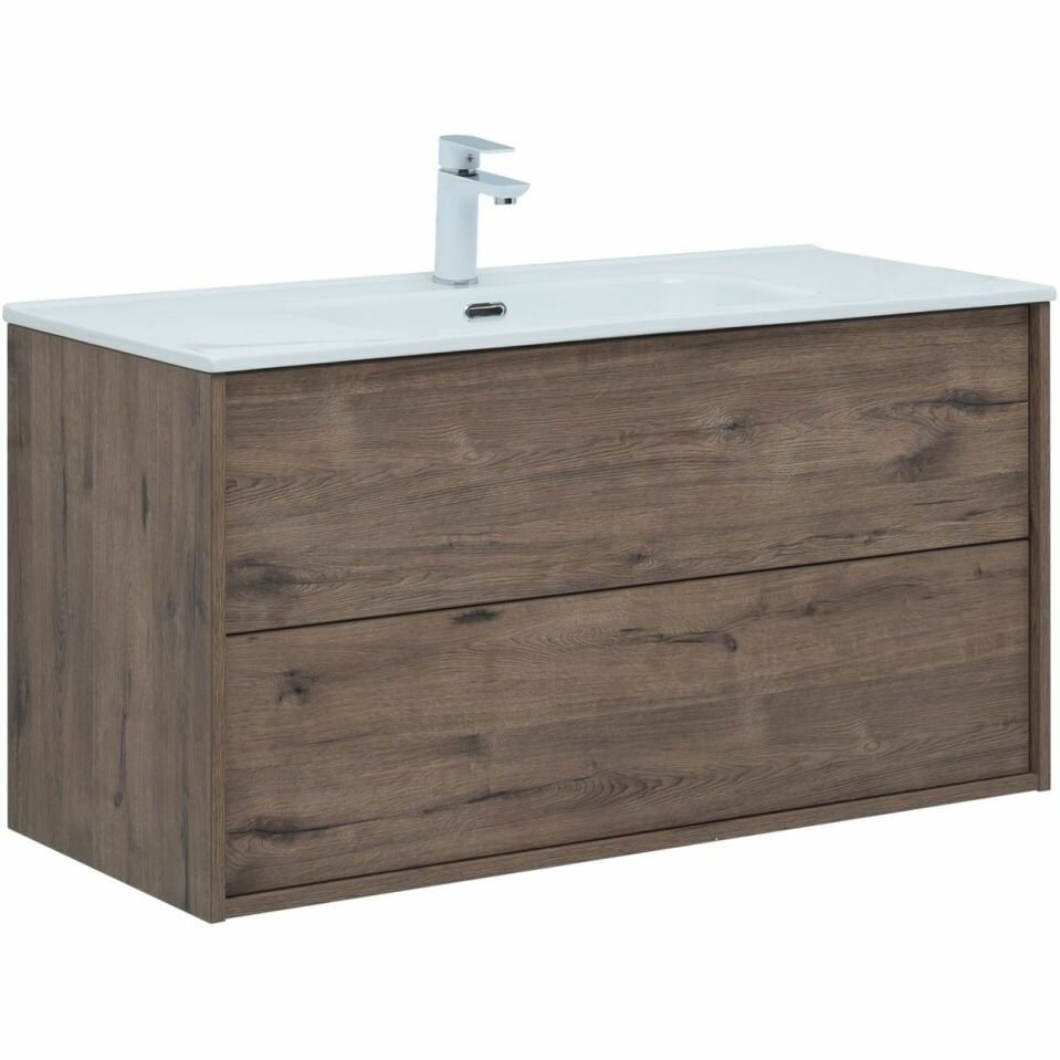 Тумба с раковиной Aquanet (Акванет) Lino 100 (Flat) дуб веллингтон 00287545