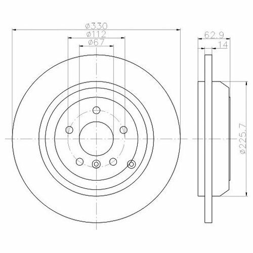 Тормозной диск задний Mintex MDC2066 для Mercedes M-CLASS W164, R-CLASS W251, V251