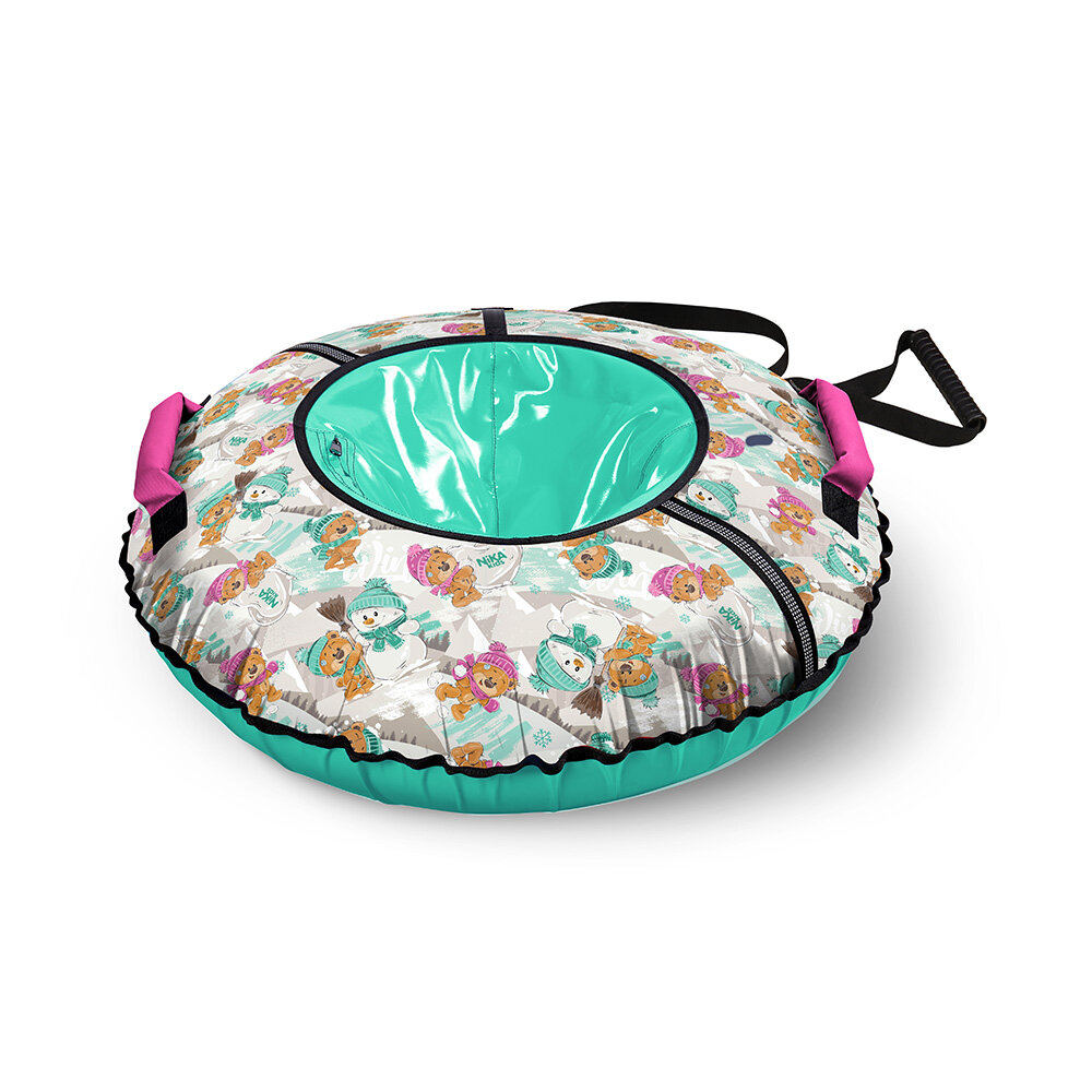 Тюбинг 85см с камерой НИКА принт (бирюзовый) забавные медвежата