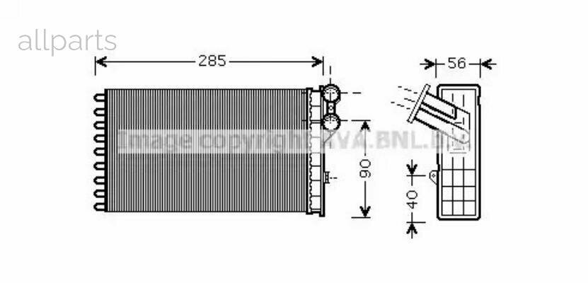 AVA CNA6239 Радиатор отопителя Citroen C4 Peugeot 307