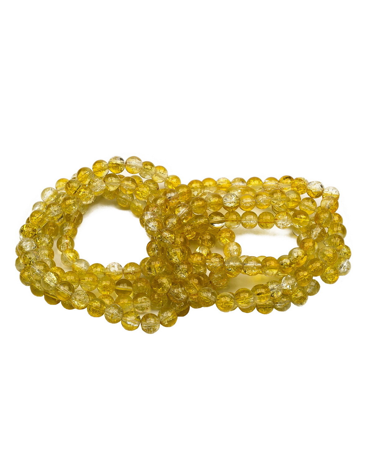 Бусины с эффектом кракелюра, размер 8 мм, цвет желтый, 210 штук